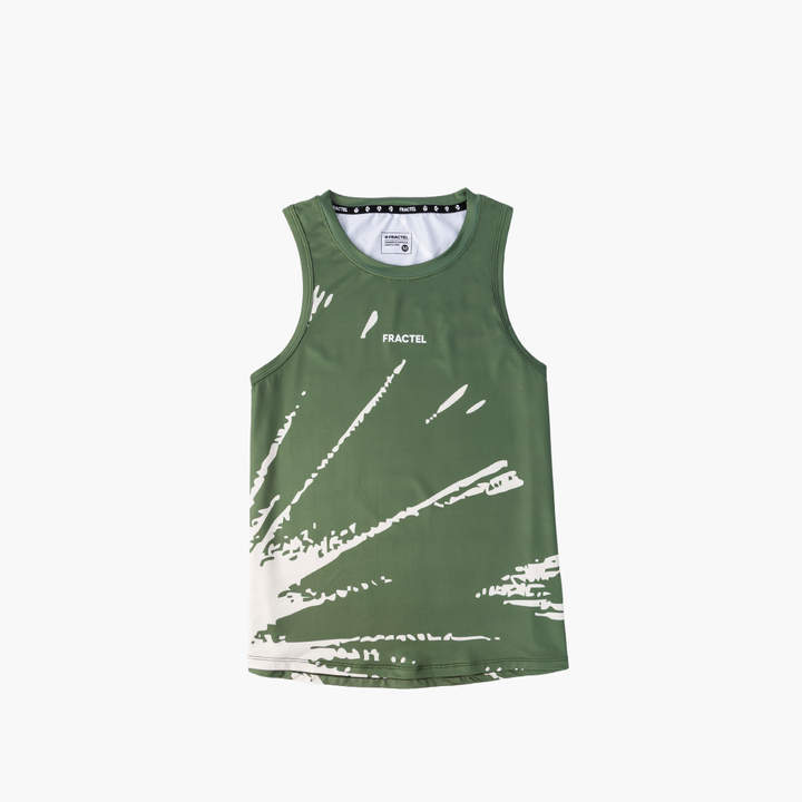 Women's Running SINGLET in GREEN – FRACTEL